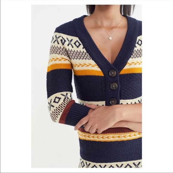 Urban Outfitters | Dresses | Uo Isla Fair Isle Button Front Sweater ...